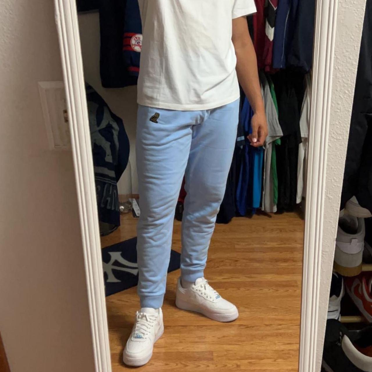 Baby blue OVO sweatpants - Depop