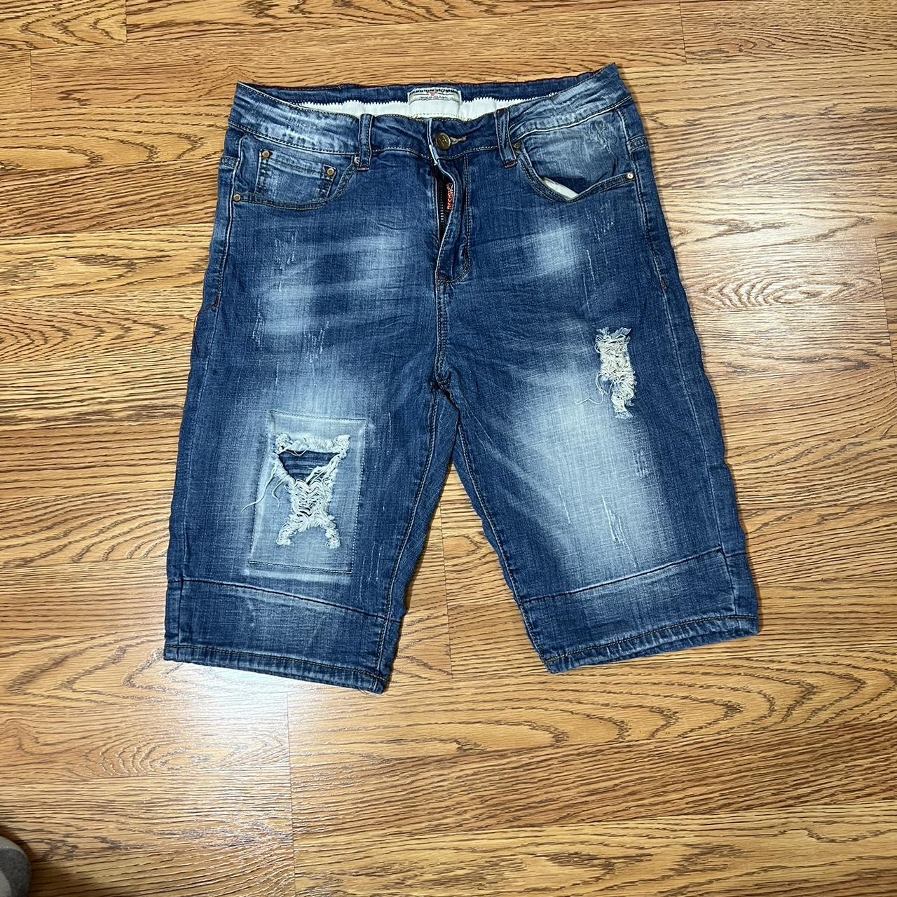 Fashion Homme Ripped jorts Size 32 - Depop