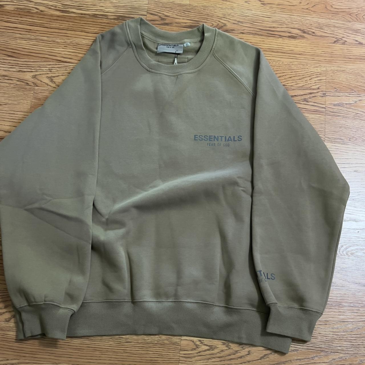Beige Essentials Fear Of God Sweater Size Medium - Depop