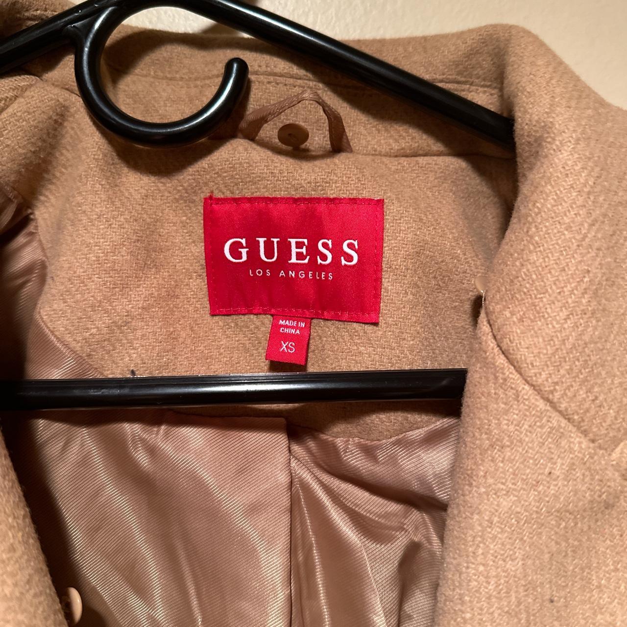 XS tan Guess coat with waist belt. Very pretty just... - Depop