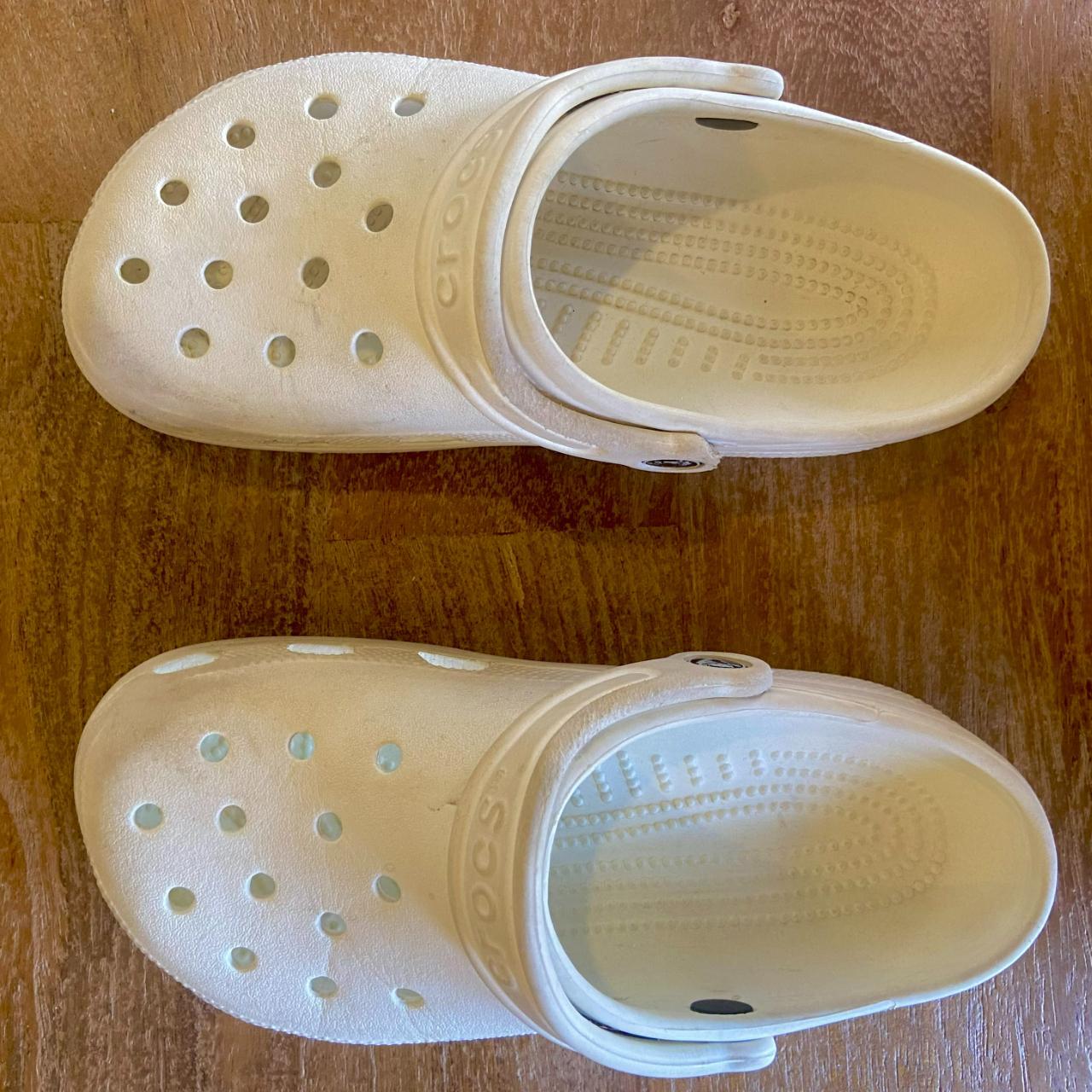 White Classic Croc Clog, size 7 Women's signs of... - Depop