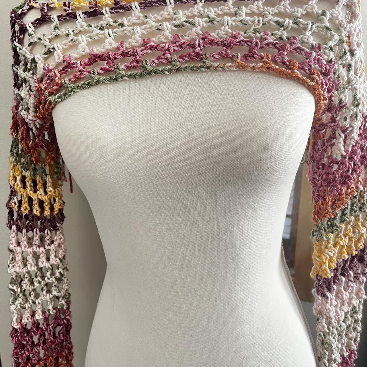 Handmade multi color shrug Crochet #handmade #crochet - Depop