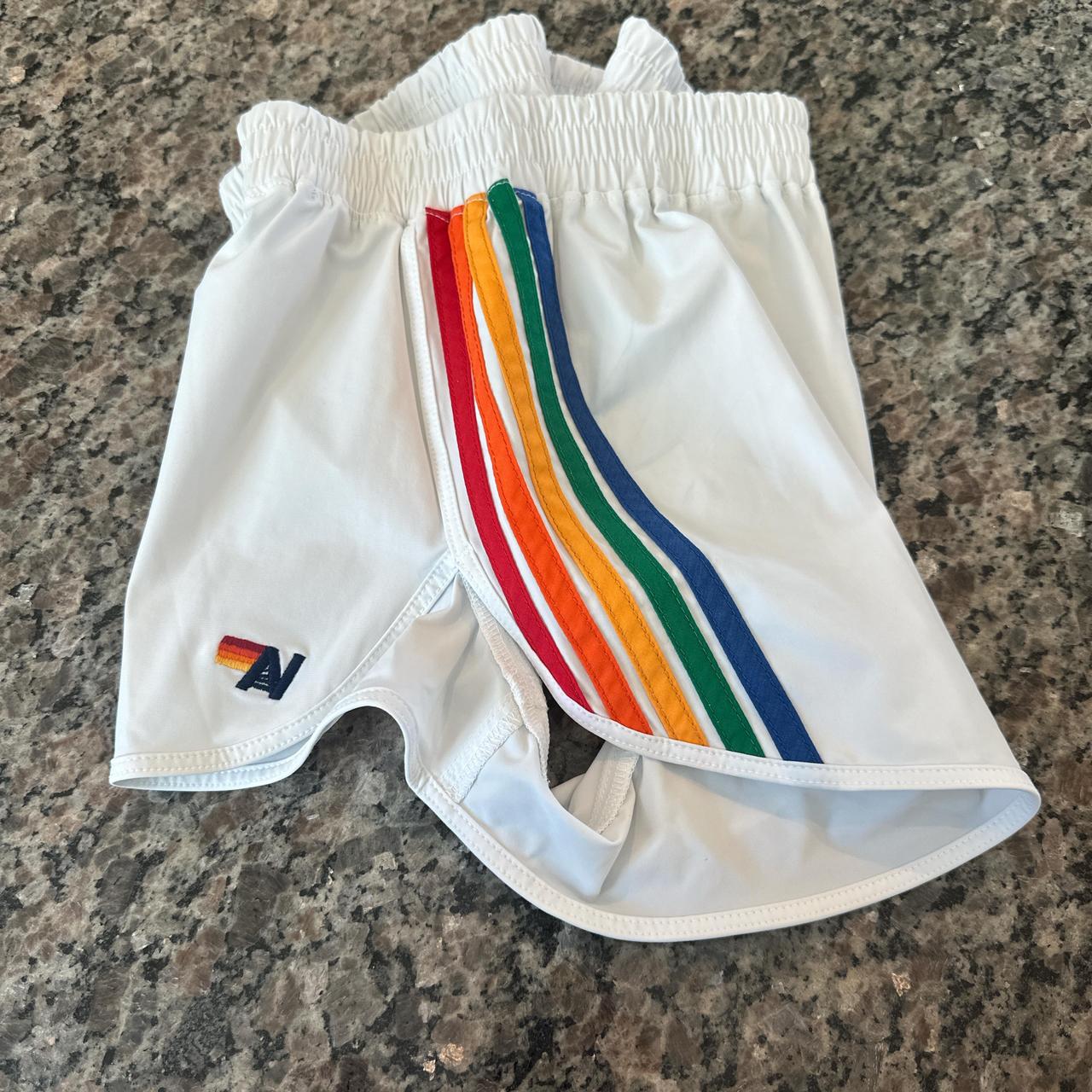 White with stripes aviator nation shorts Bran New! - Depop