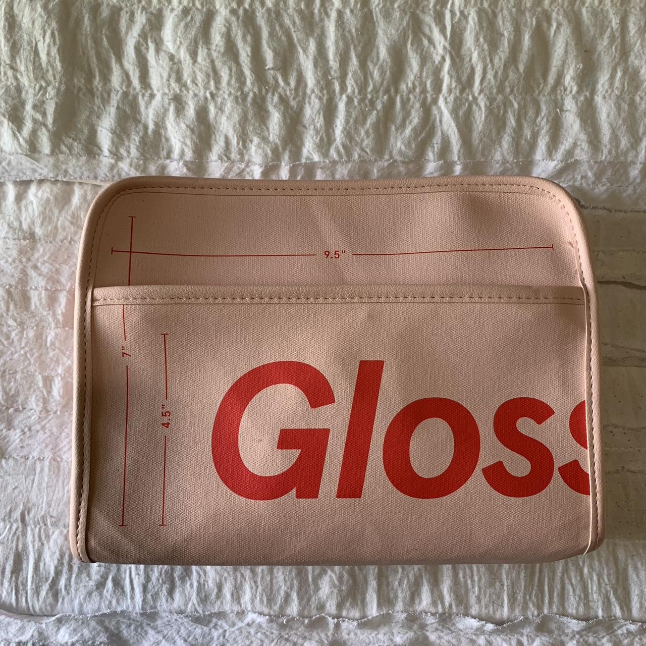 Glossier Pink Makeup/ Beauty Bag In excellent... - Depop