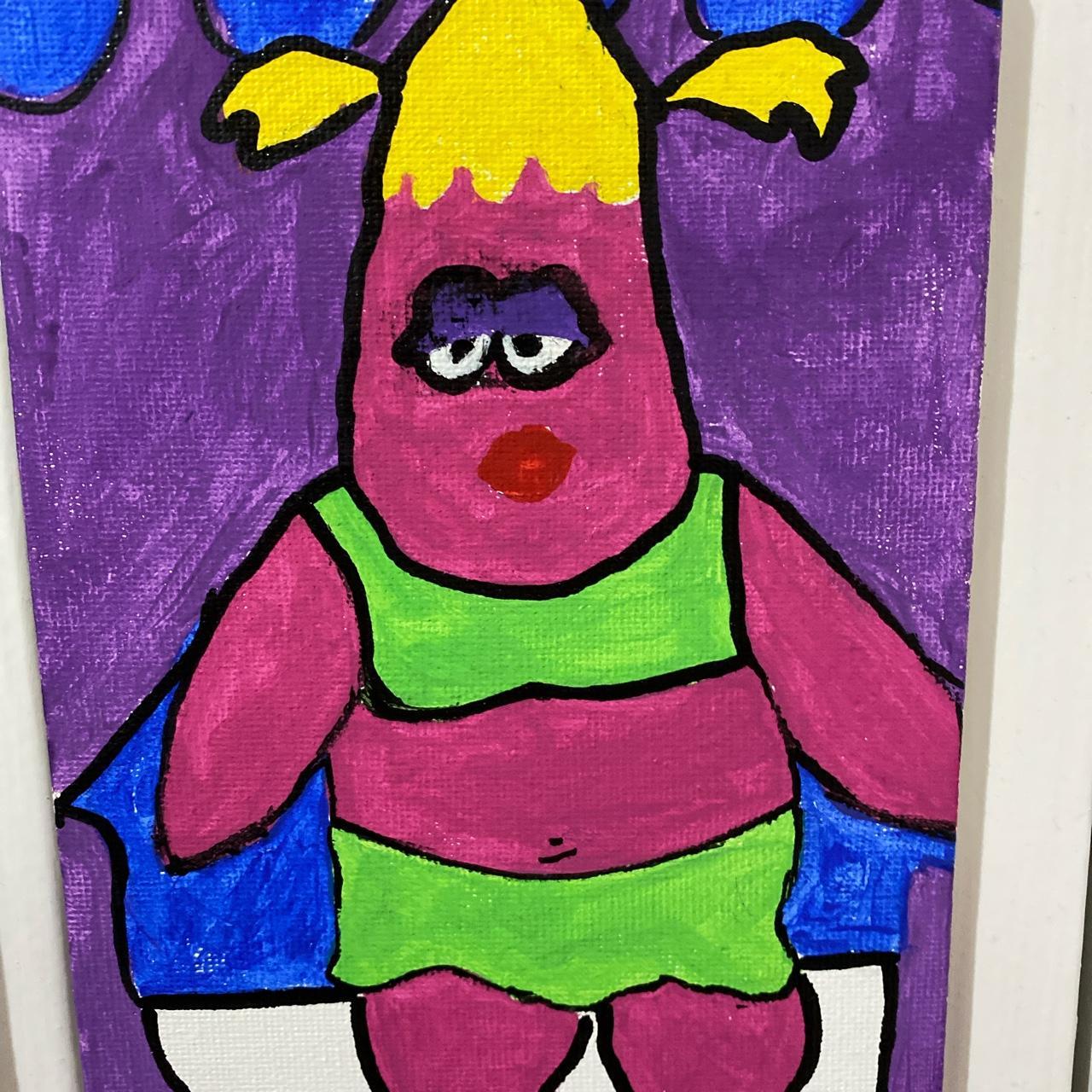 cute/funny patric from spongebob painting. she’s... - Depop