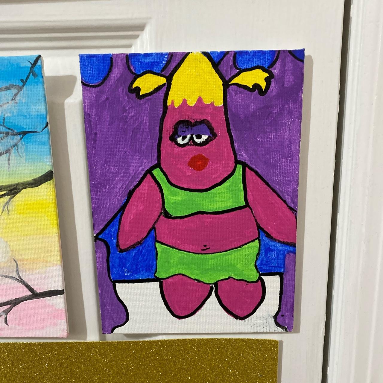 cute/funny patric from spongebob painting. she’s... - Depop