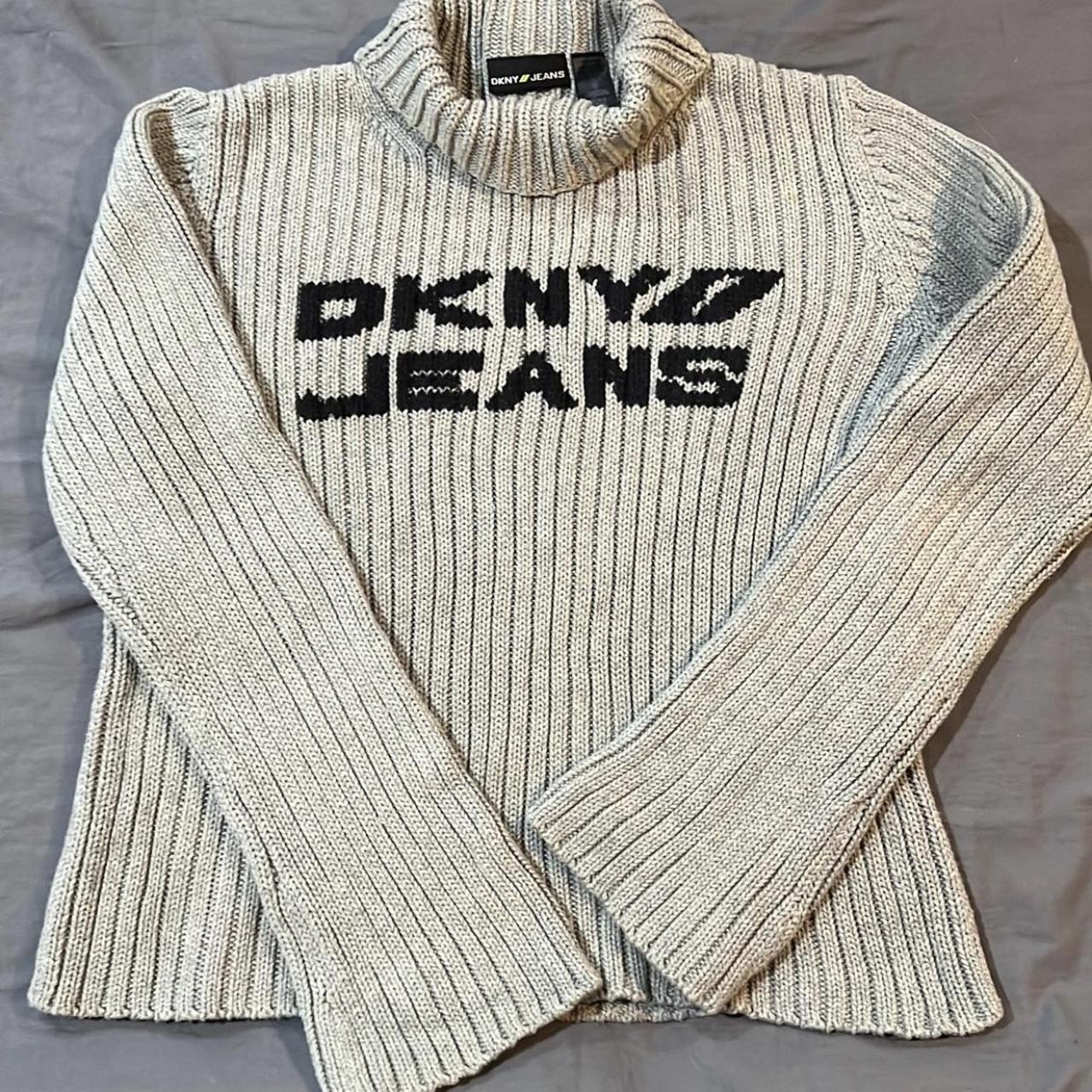 Y2K 2000s DKNY Turtleneck Sweater Long Sleeve Winter... - Depop