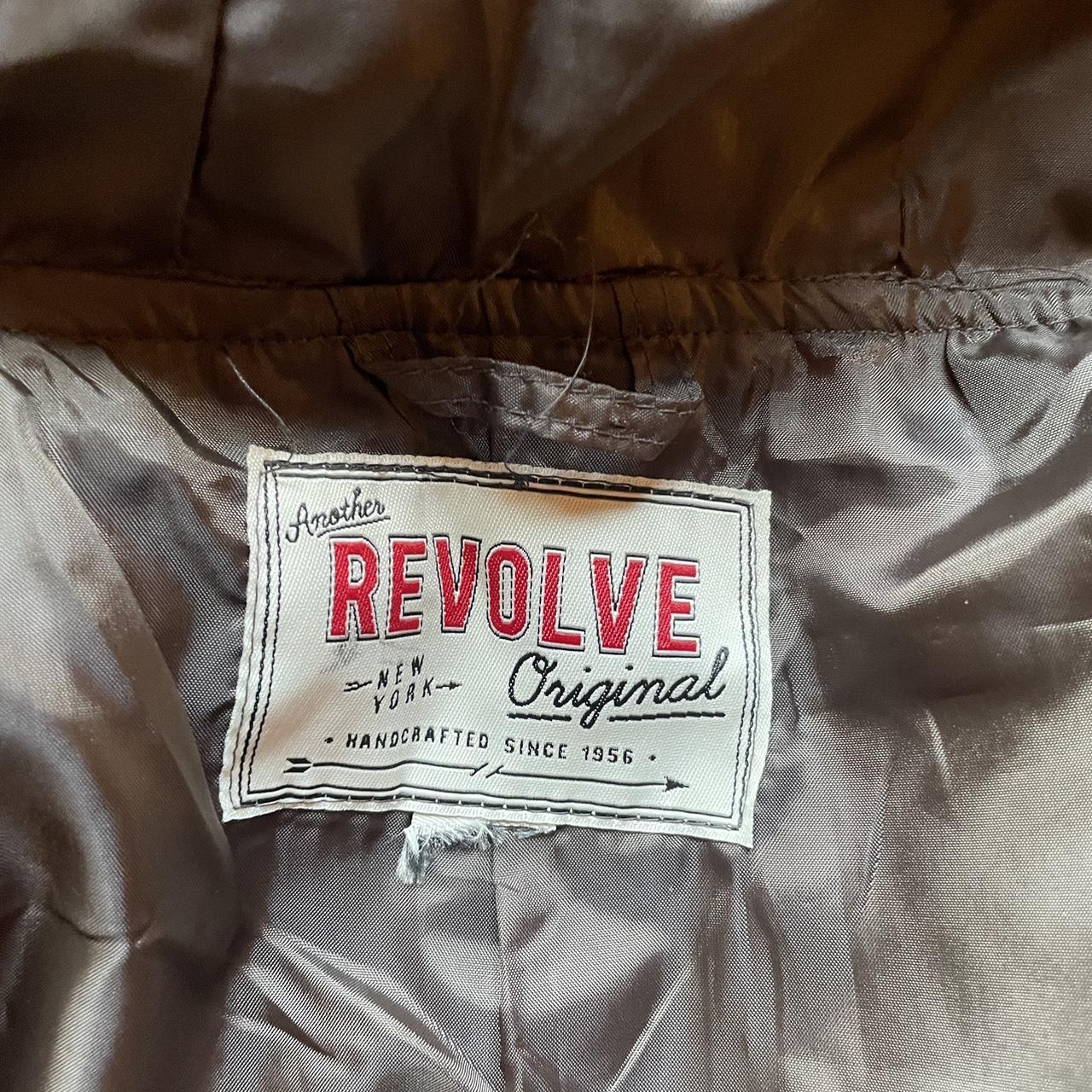 revolve brown bomber leather jacket #revolve... - Depop