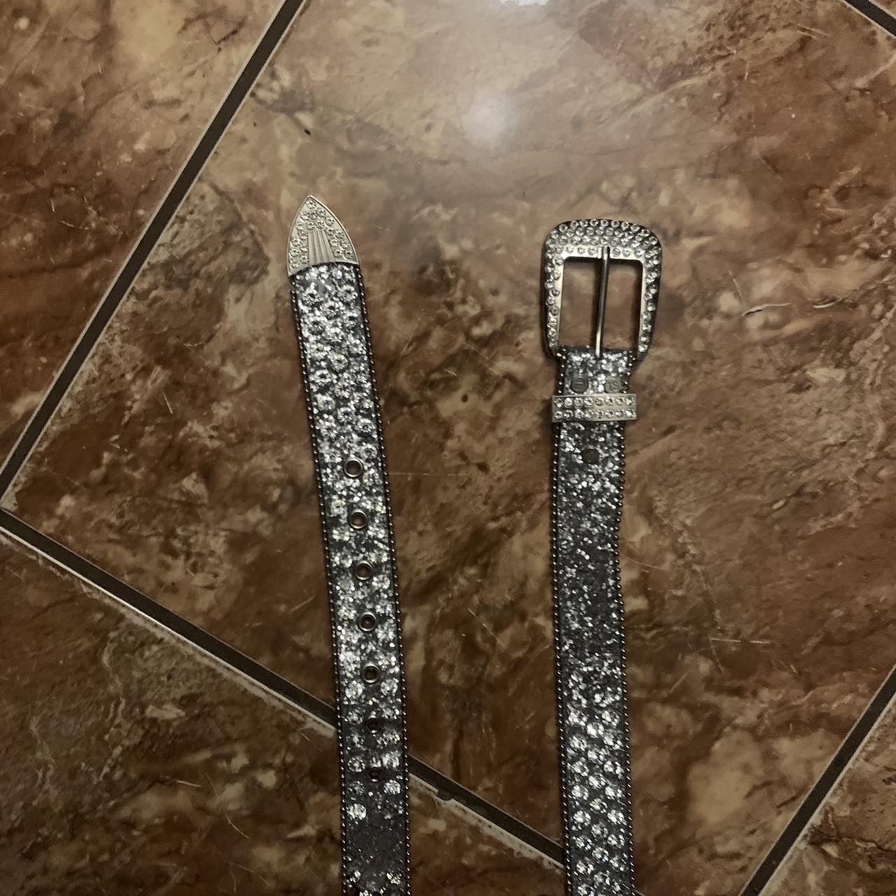 Y2K Rhinestone Skull Belt Used a couple of... - Depop