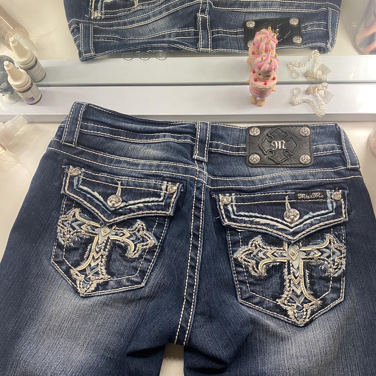 Low rise Miss Me Jeans size 28 boot style Inseam... - Depop