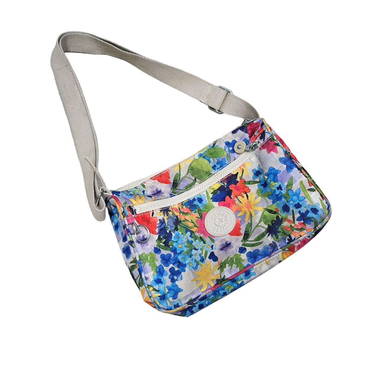 Kipling Floral Crossbody Bag Adjustable Strap Front... | Depop
