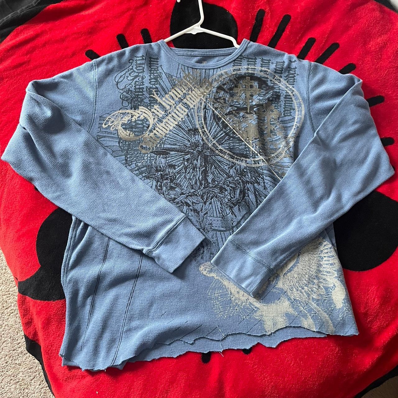 Blue Affliction dupe long sleeve shirt #suburban | Depop