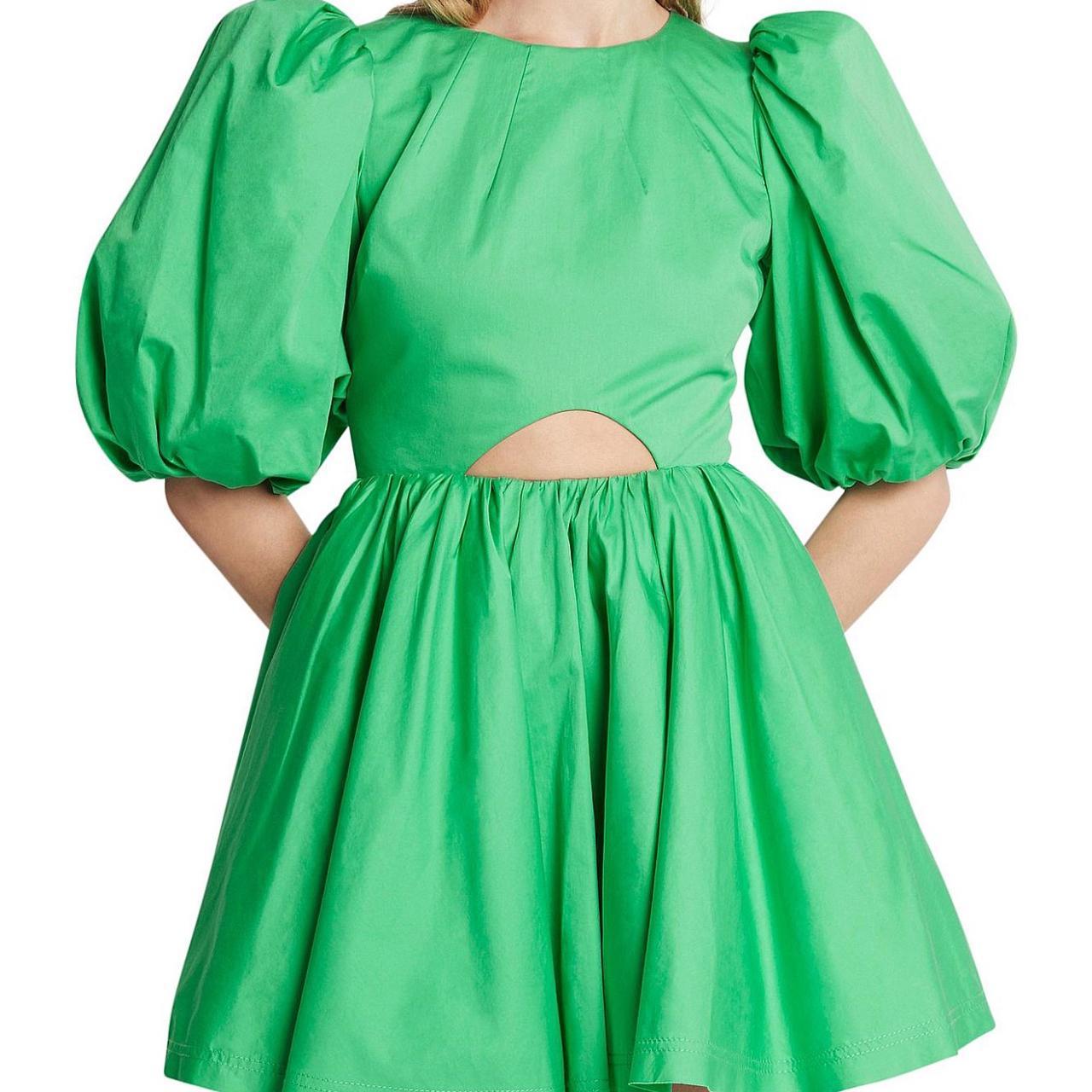 Collette abstract green mini dress. Worn once, brand... - Depop