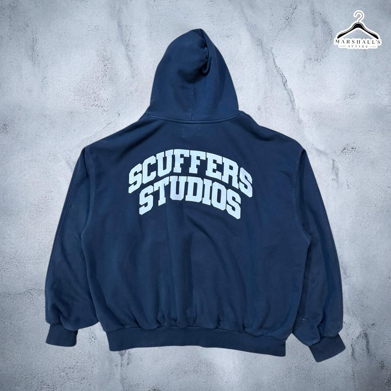 💙 SCUFFERS STUDIOS With Love Hoodie 🎨 Blue/Grey... | Depop