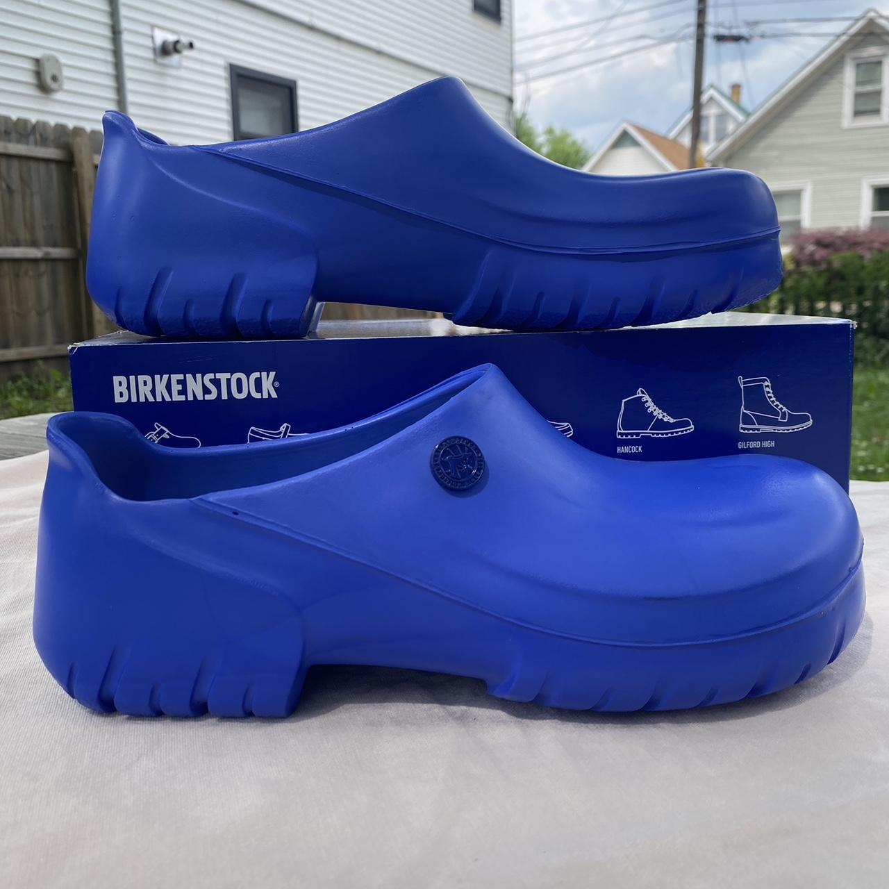 Birkenstock Men's Blue Clogs | Depop