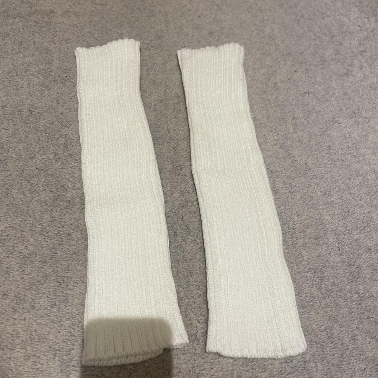White Leg/Arm Warmers Length: 41cm Width:... - Depop