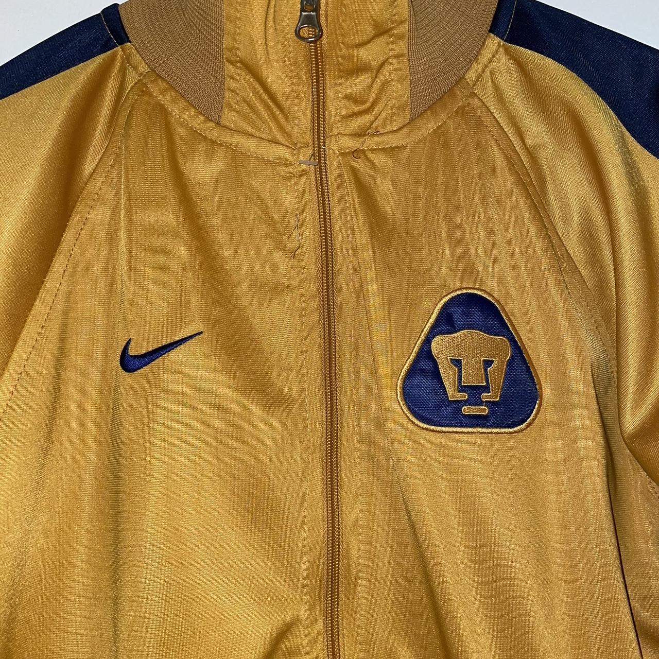 Pumas UNAM Gold and Blue Nike Soccer Jacket #pumas... - Depop