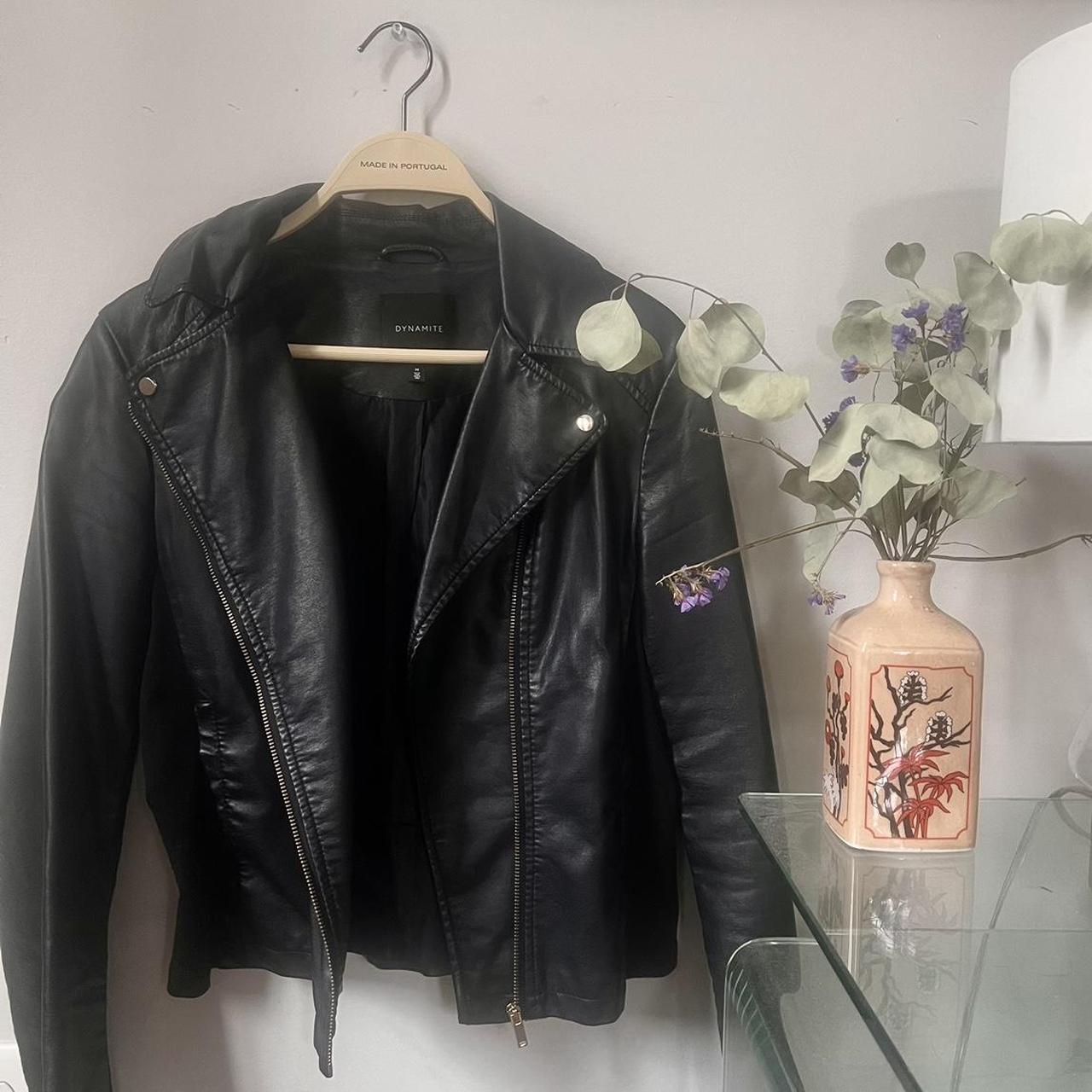 Faux Leather Jacket -Size medium, true to... - Depop