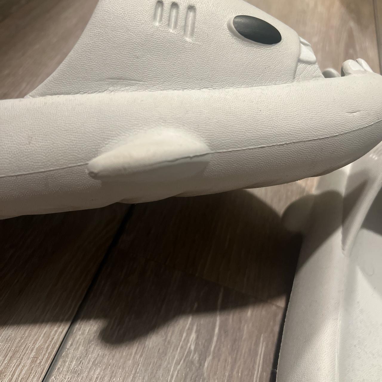 light grey shark slides size 38-39 (women’s 8/9) - Depop