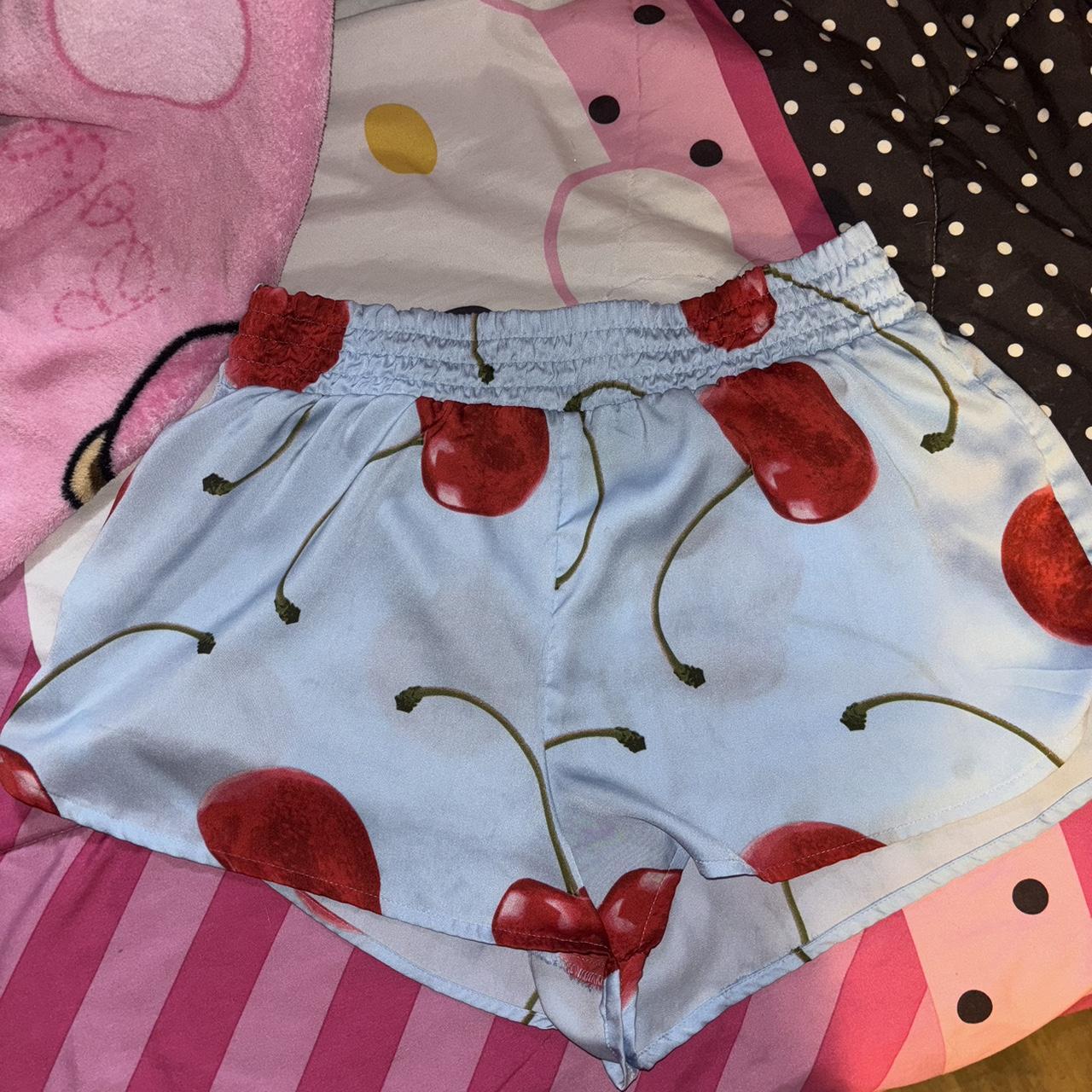 Cherry shorts size small thin breathable material... - Depop