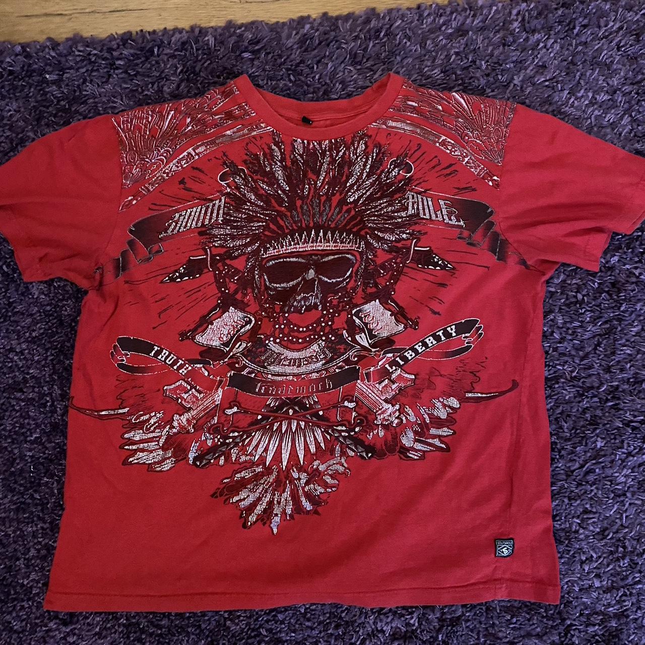VINTAGE Y2K SOUTH POLE SHIRT, red has no stains... - Depop