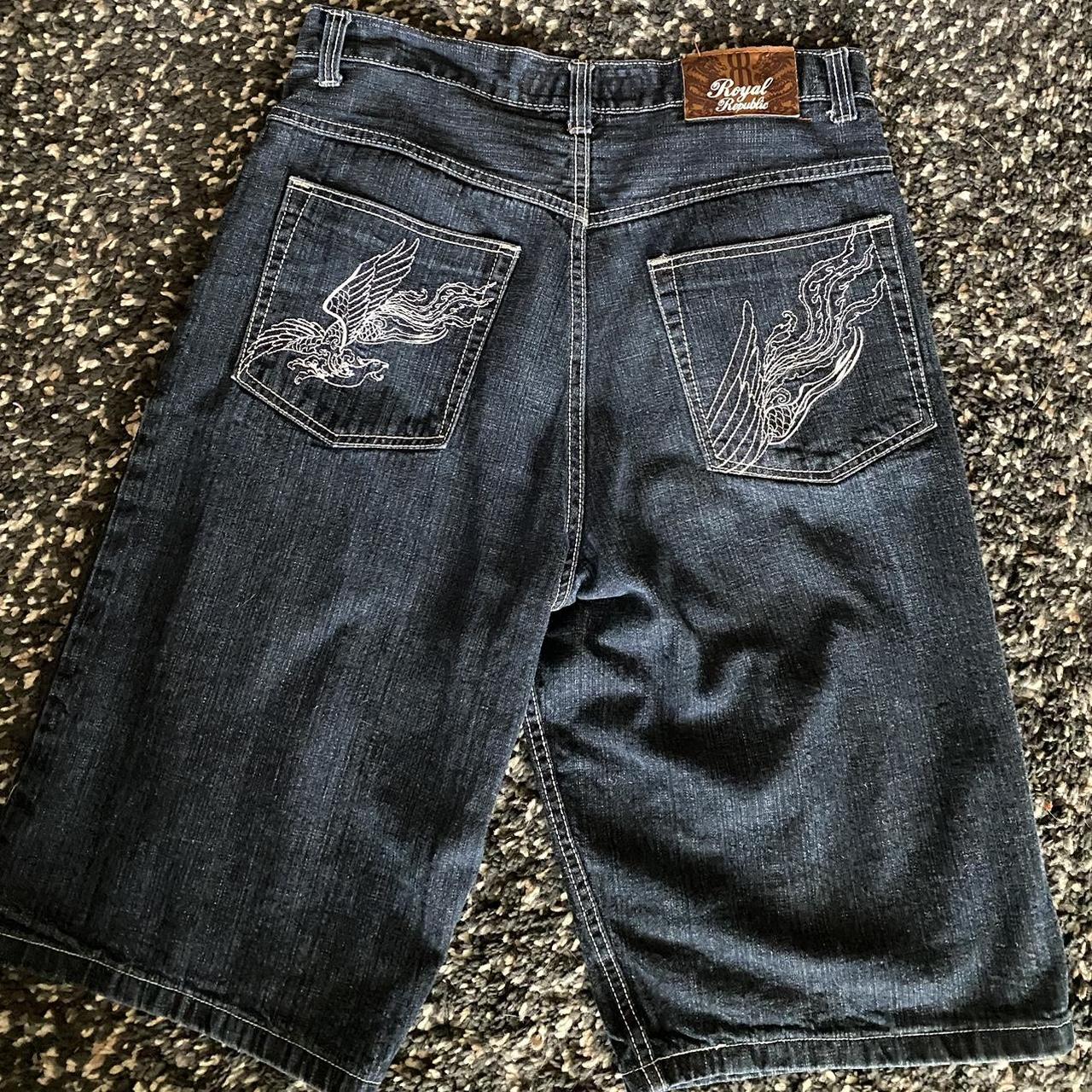 Y2K Royal Republic Jorts Size 36 Super cool designs - Depop