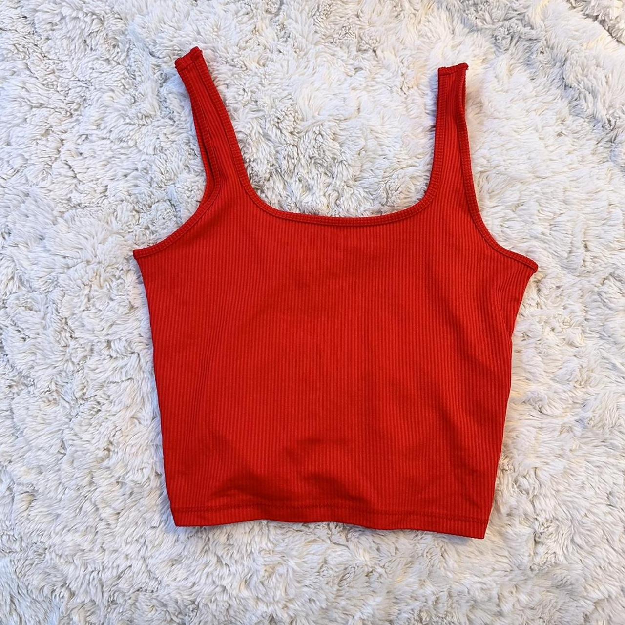 - Hollister Red ribbed tank top - Size: Small -... - Depop