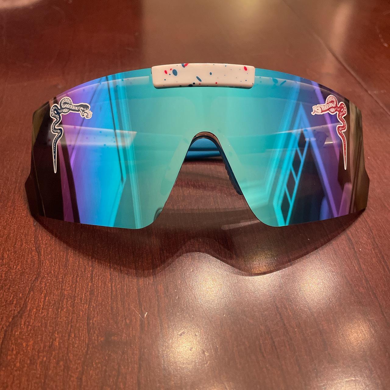 Viper sunglasses-Multicolor lenses-white speckled rims - Depop