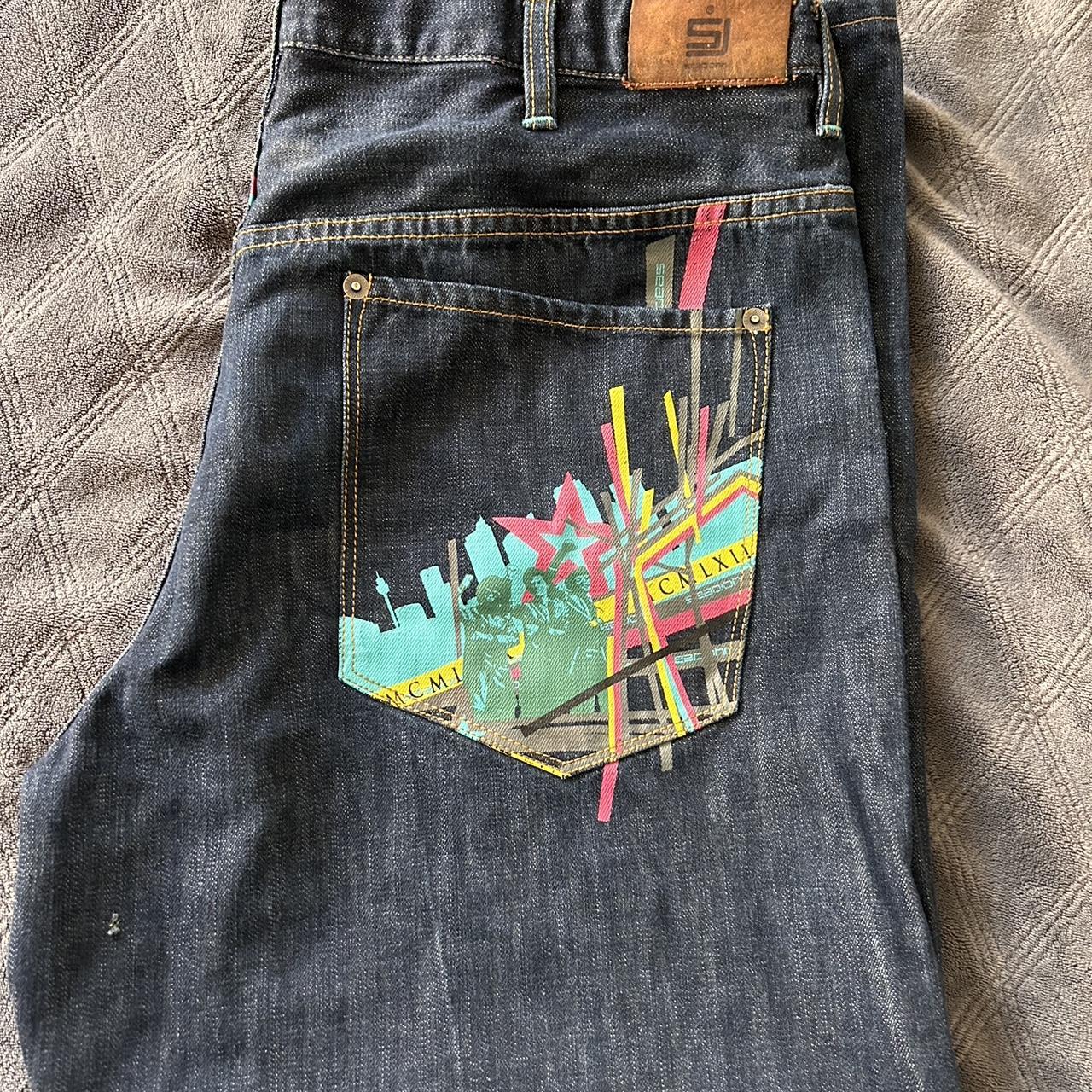 Sean John loose baggy fitting jeans with dope... - Depop