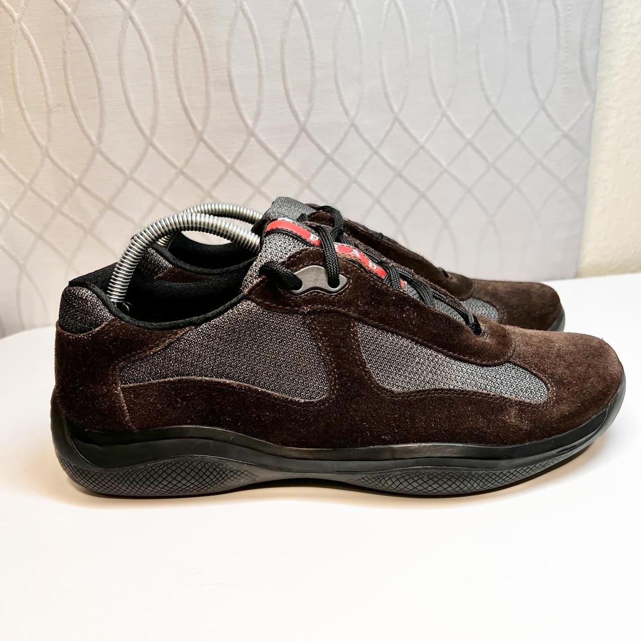 Men’s Prada America’s cup PS 0906 brown suede in... - Depop