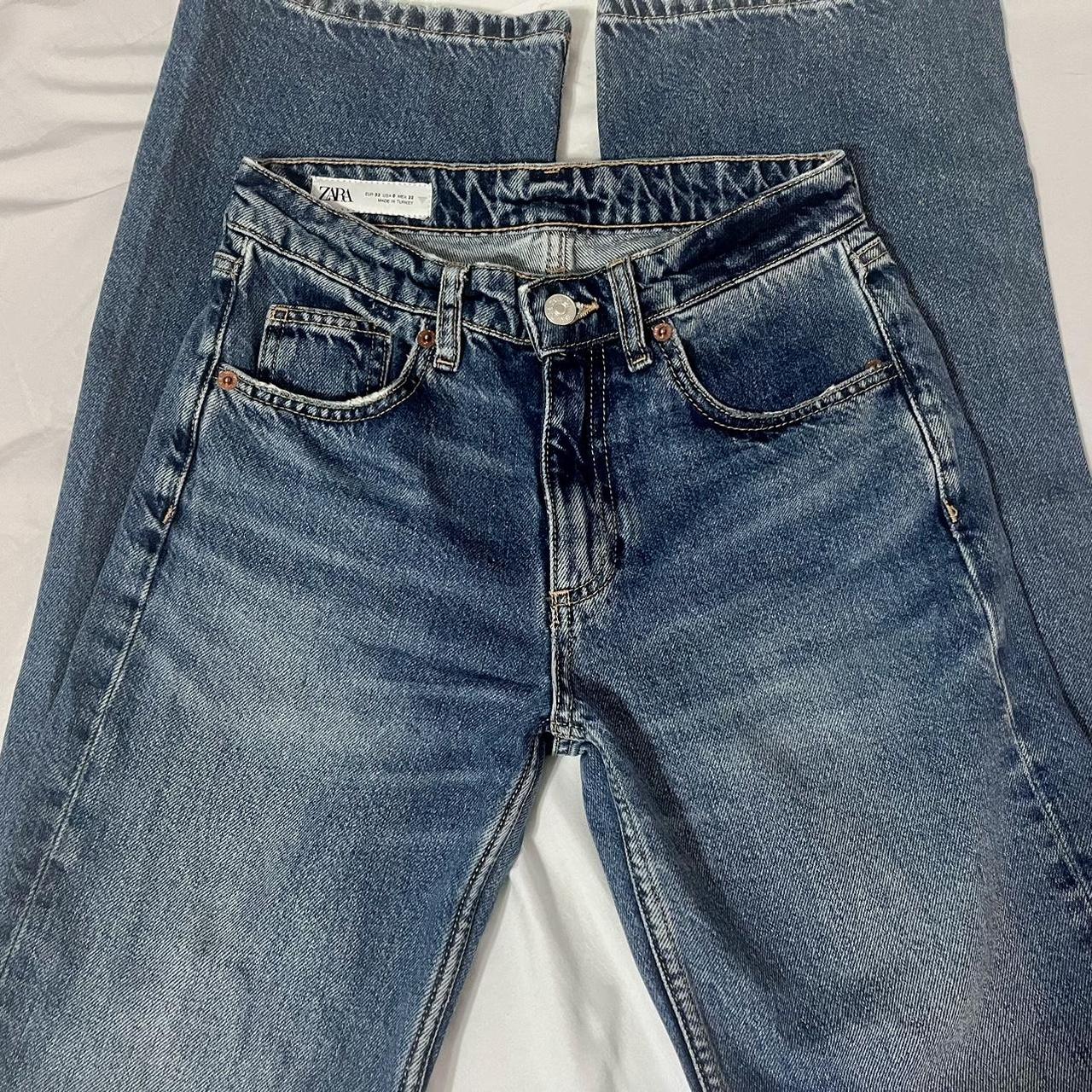 zara FULL LENGTH TRF MID-RISE WIDE LEG JEANS BRAND... - Depop