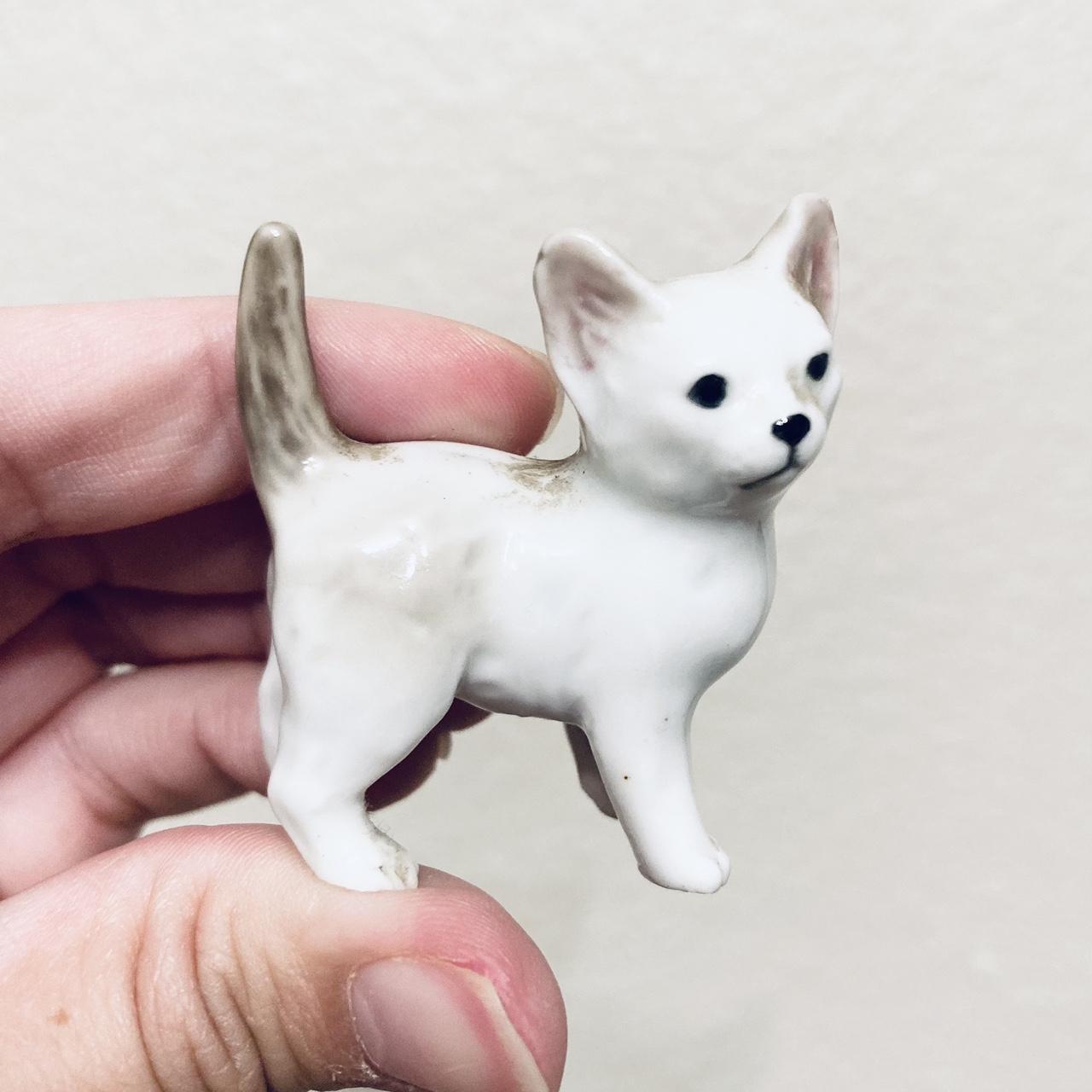 White Vintage ceramic mini cat figurine #cat... - Depop