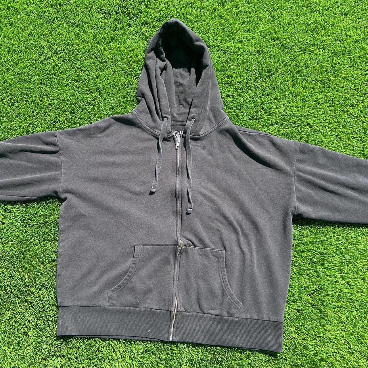 Vintage Faded black zipup -Youth XL fits like mens... - Depop