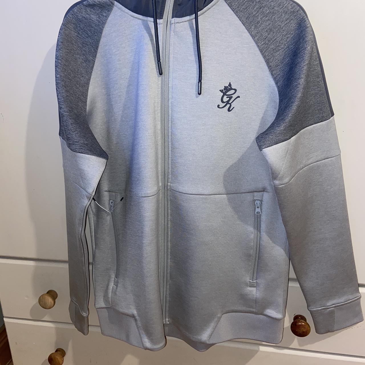 Grey Gym king zip up with hood Size Large,... | Depop