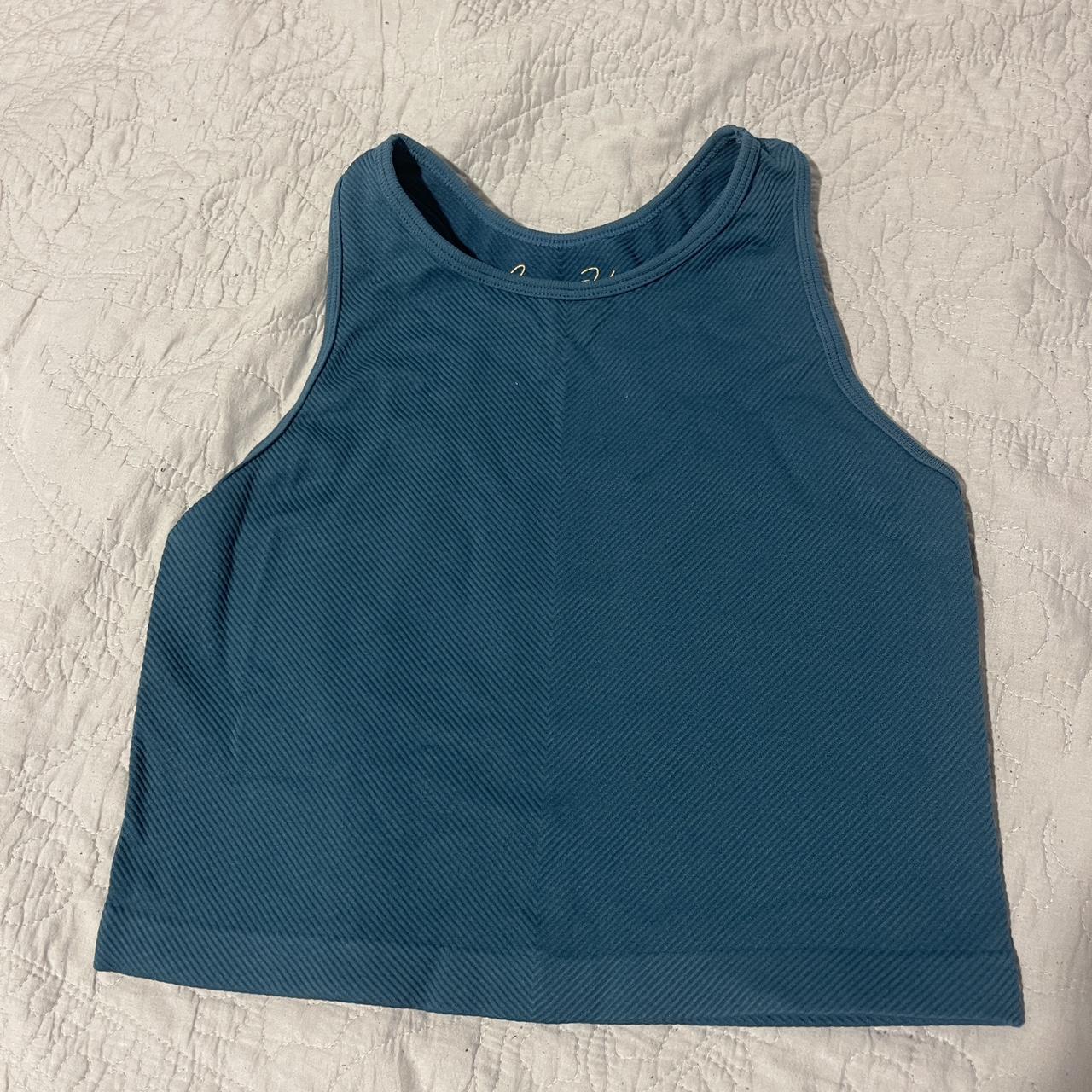 seamless racer back tank top size s/m super... - Depop
