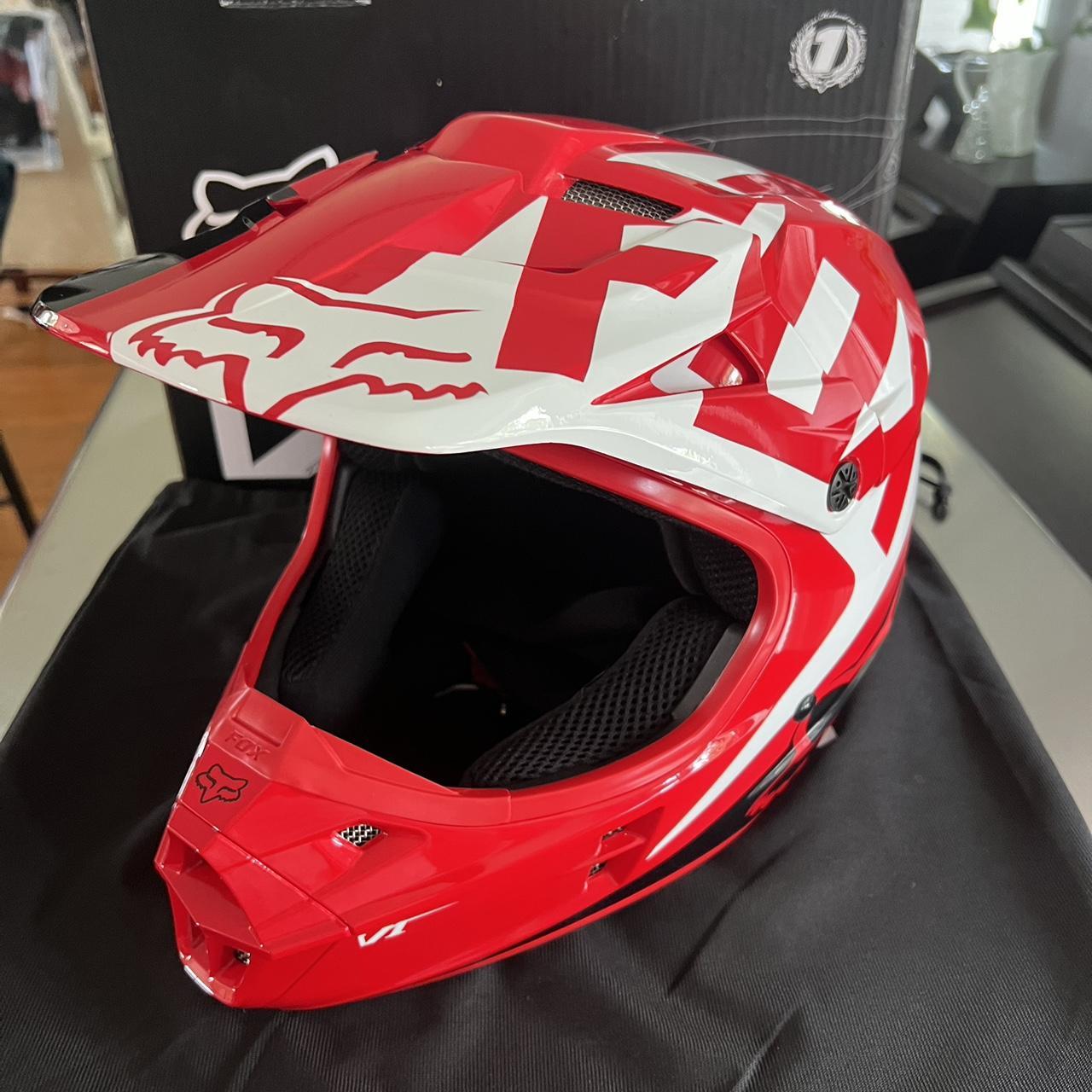V1 racing helmet in red, size small. Comes in... - Depop