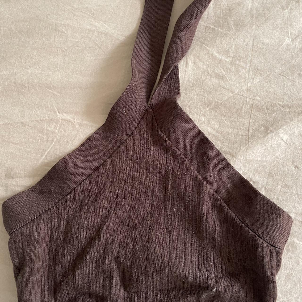 Zara brown open back tank top. Soft light sweater... - Depop