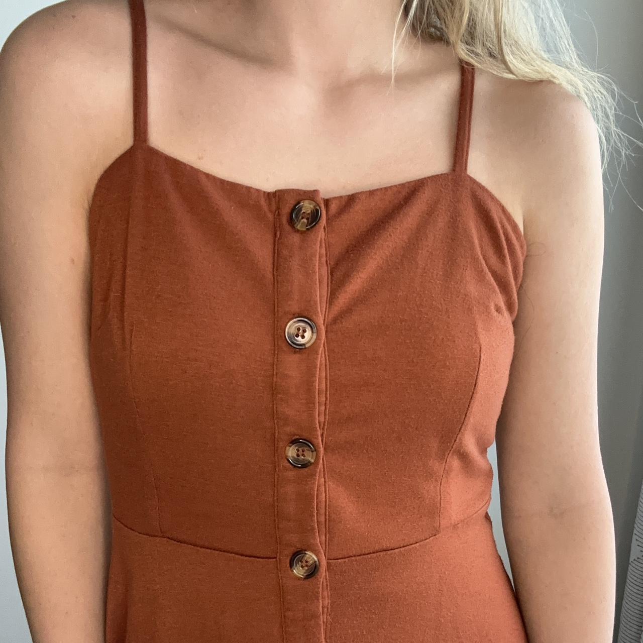 knee length rust colored dress super soft🍁 - Depop