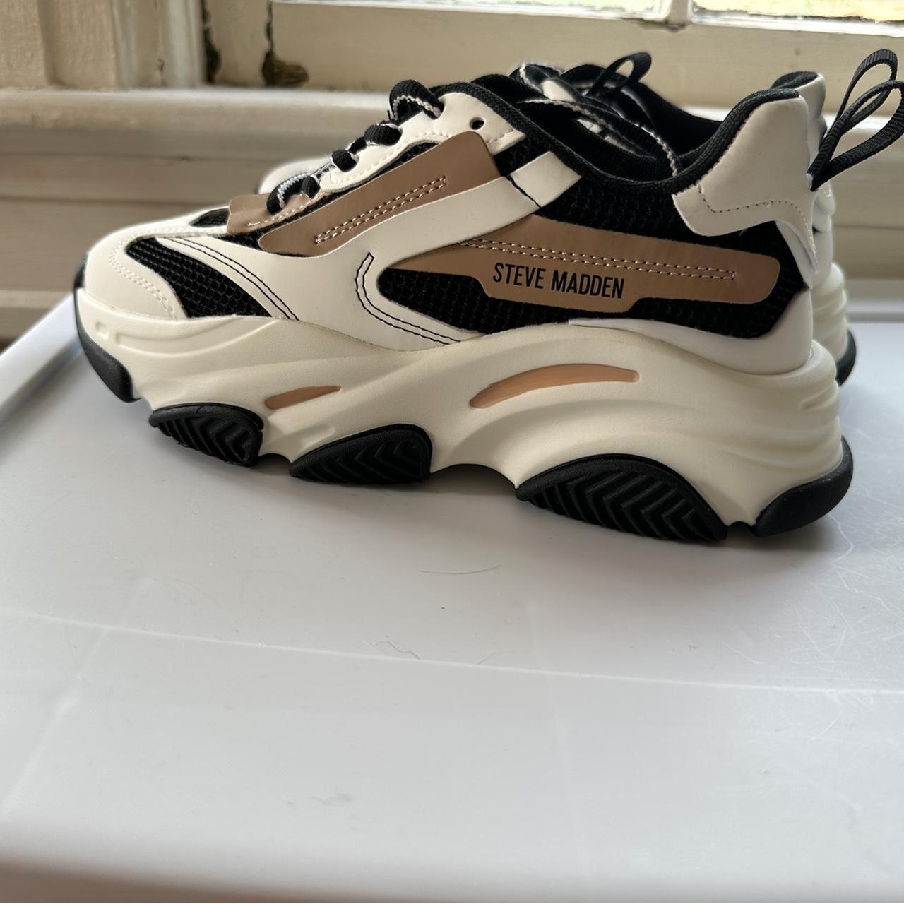 Steve Madden Women's White and Brown Trainers | Depop