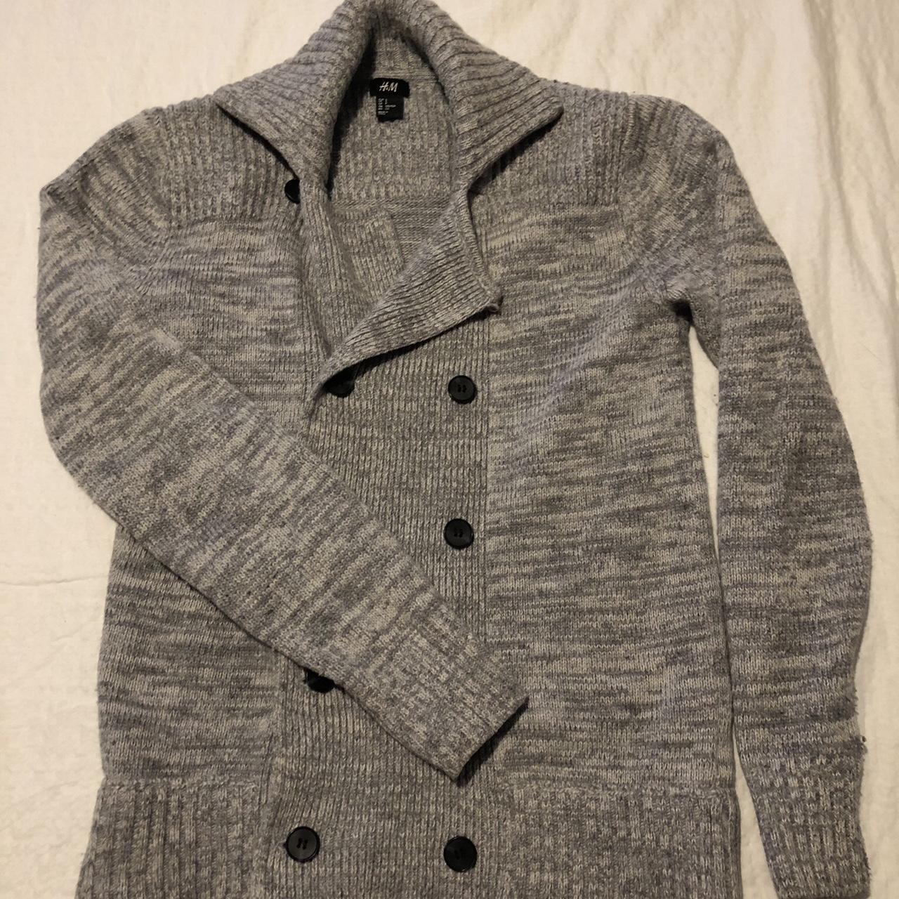 Men’s grey Zara button up jumper - Depop