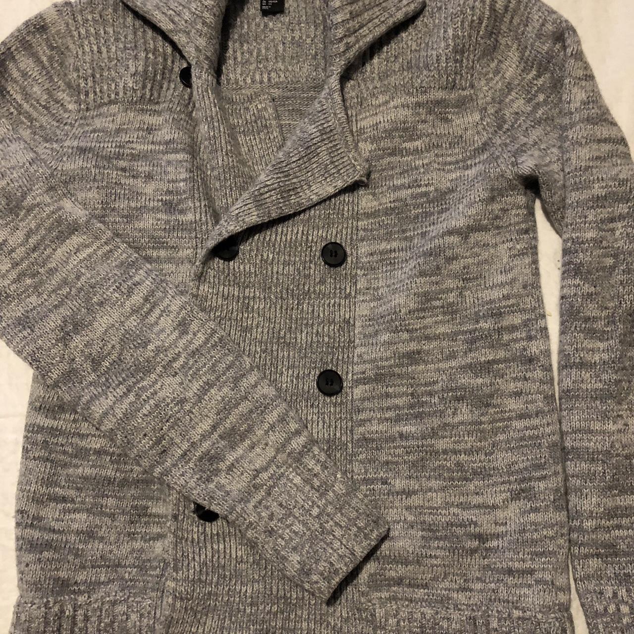 Men’s grey Zara button up jumper - Depop