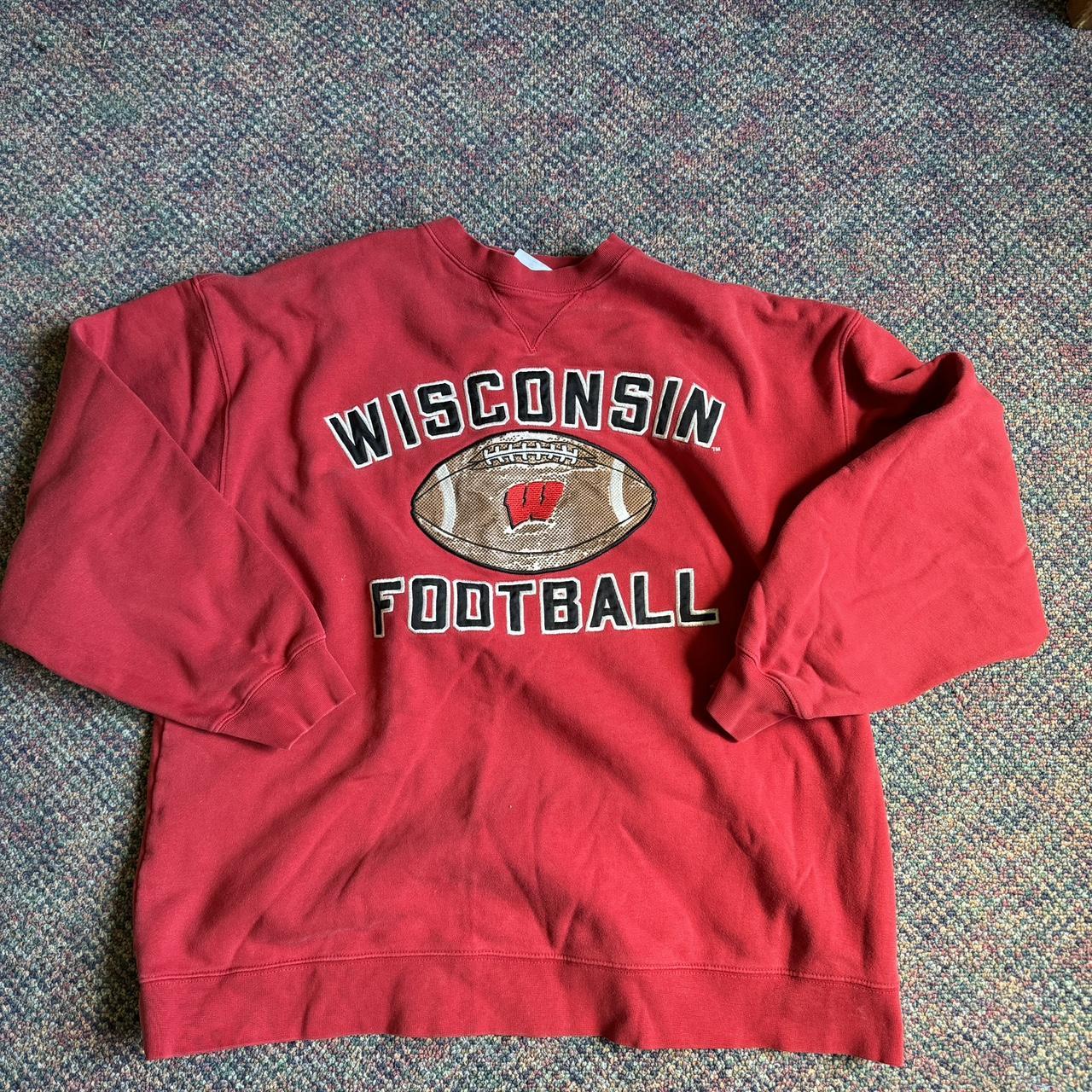 Vintage adidas Wisconsin football crewneck ... - Depop