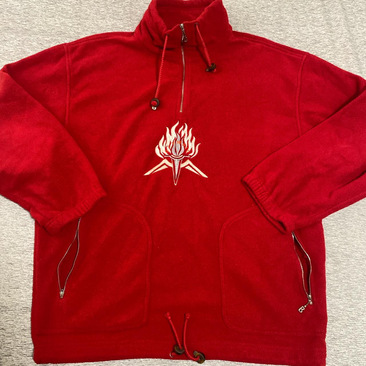 Vintage Bogner Ski Olympic Sports Red Fleece Quarter... - Depop