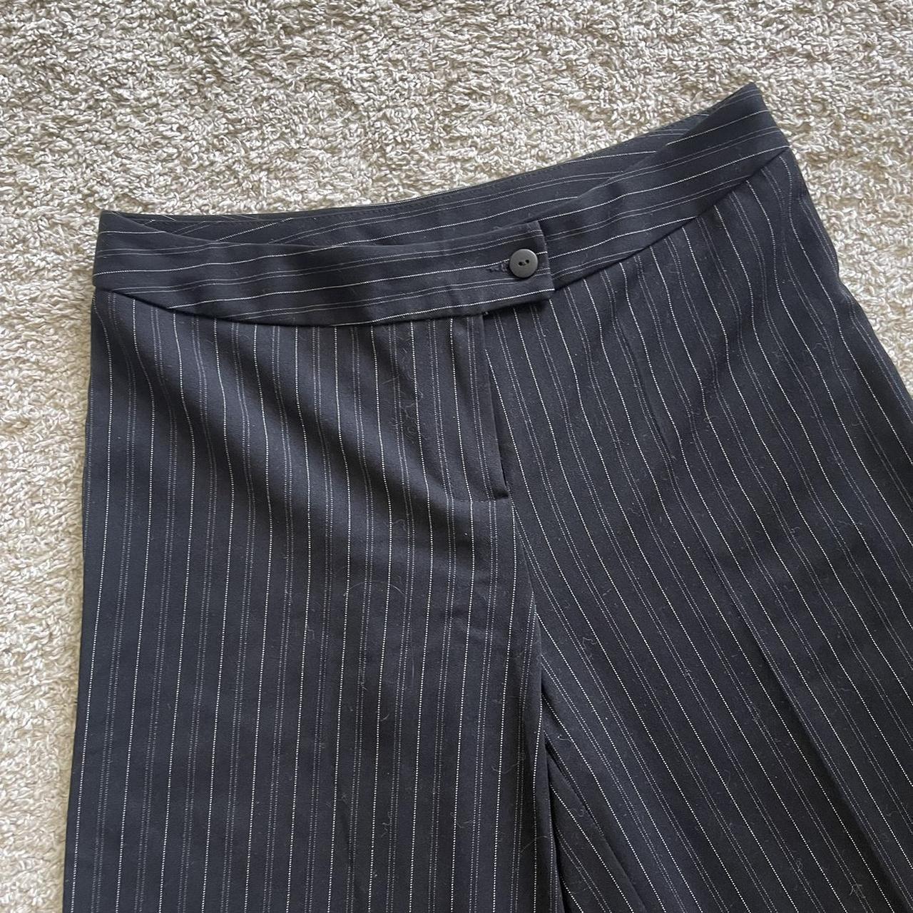 Retro Pinstripes Slacks. Low waisted. No pockets ! - Depop