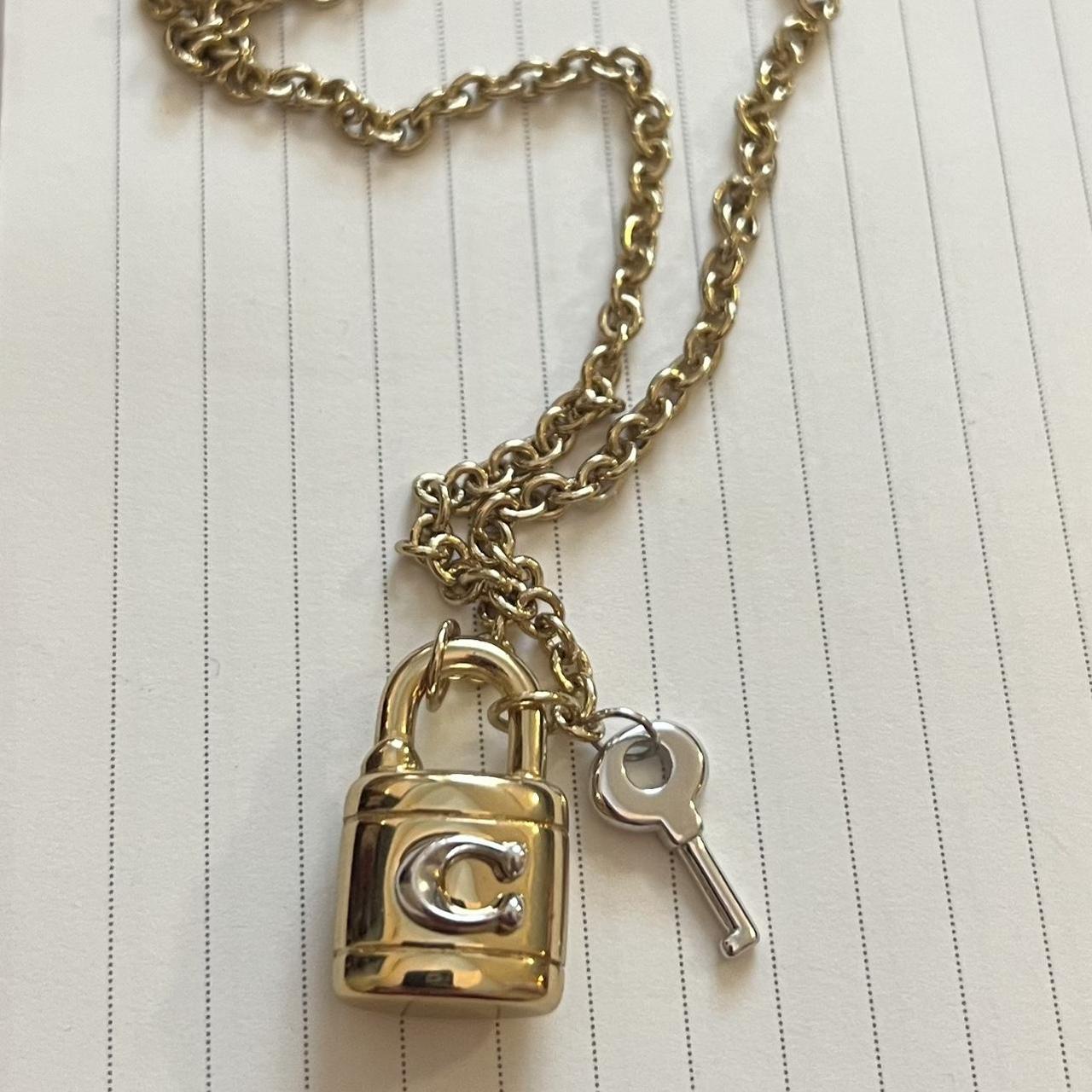 coach padlock and key necklace- literally so pretty... - Depop