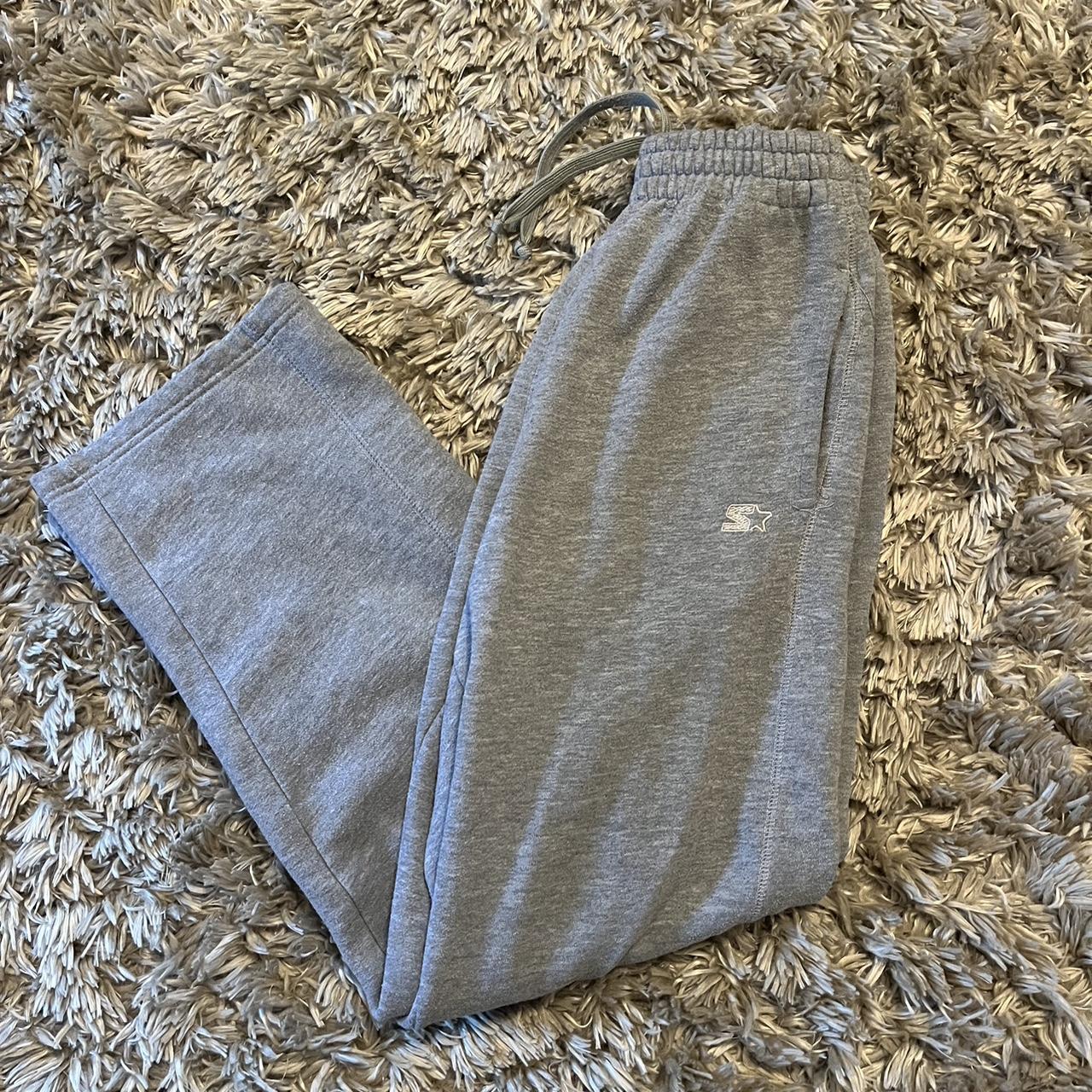 grey starter sweatpants straight leg style (with... - Depop