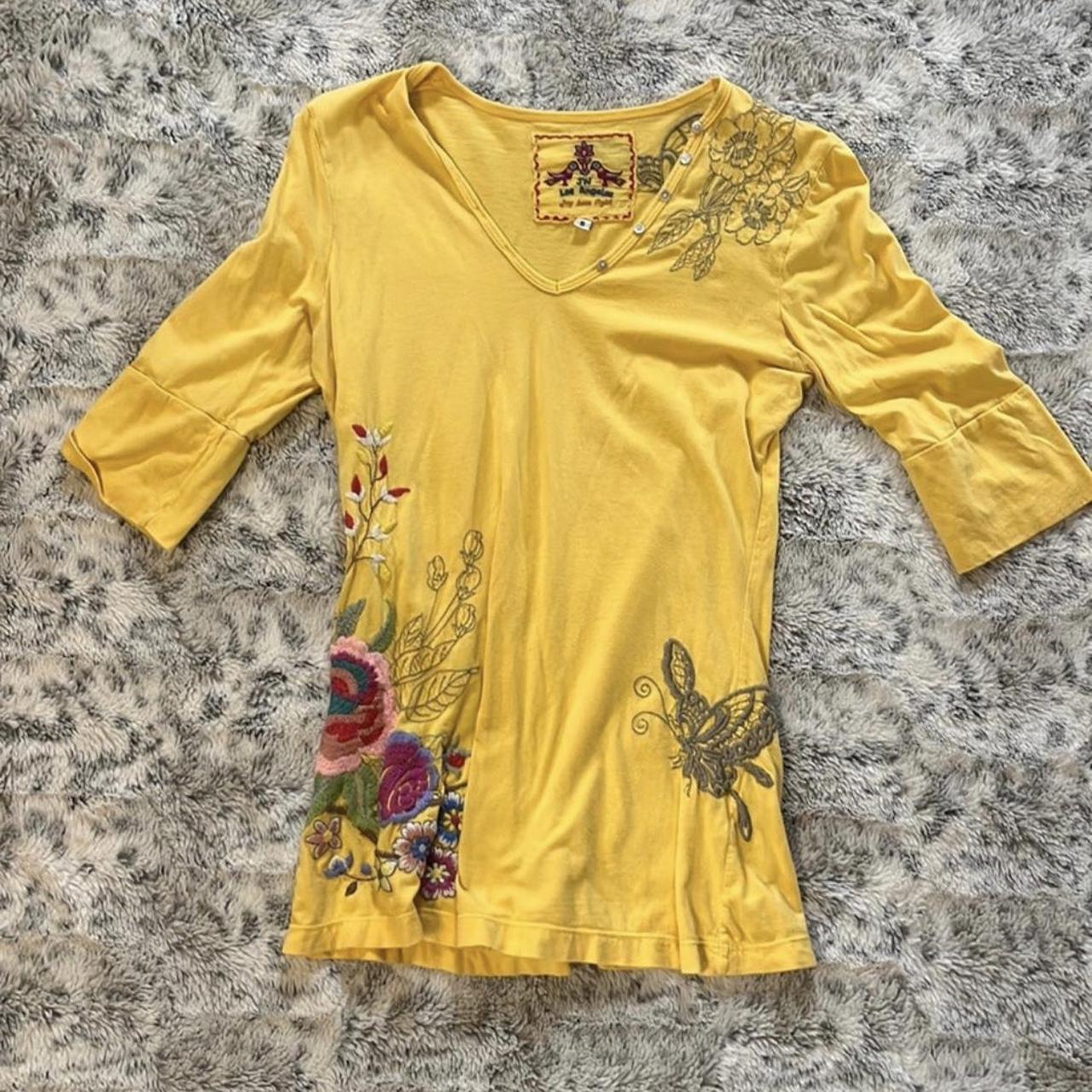 Johnny was embroidered floral butterfly 3 quarter... - Depop