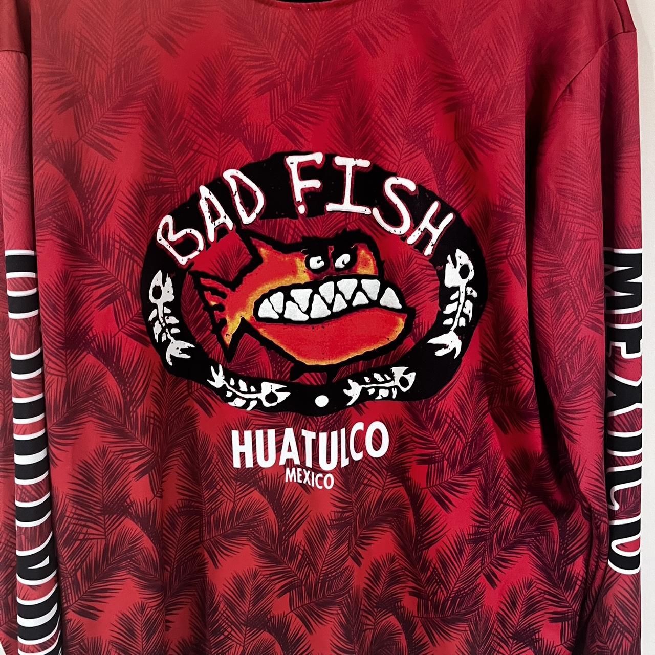 Large Red Mexico Bad Fish Long Sleeve - Depop