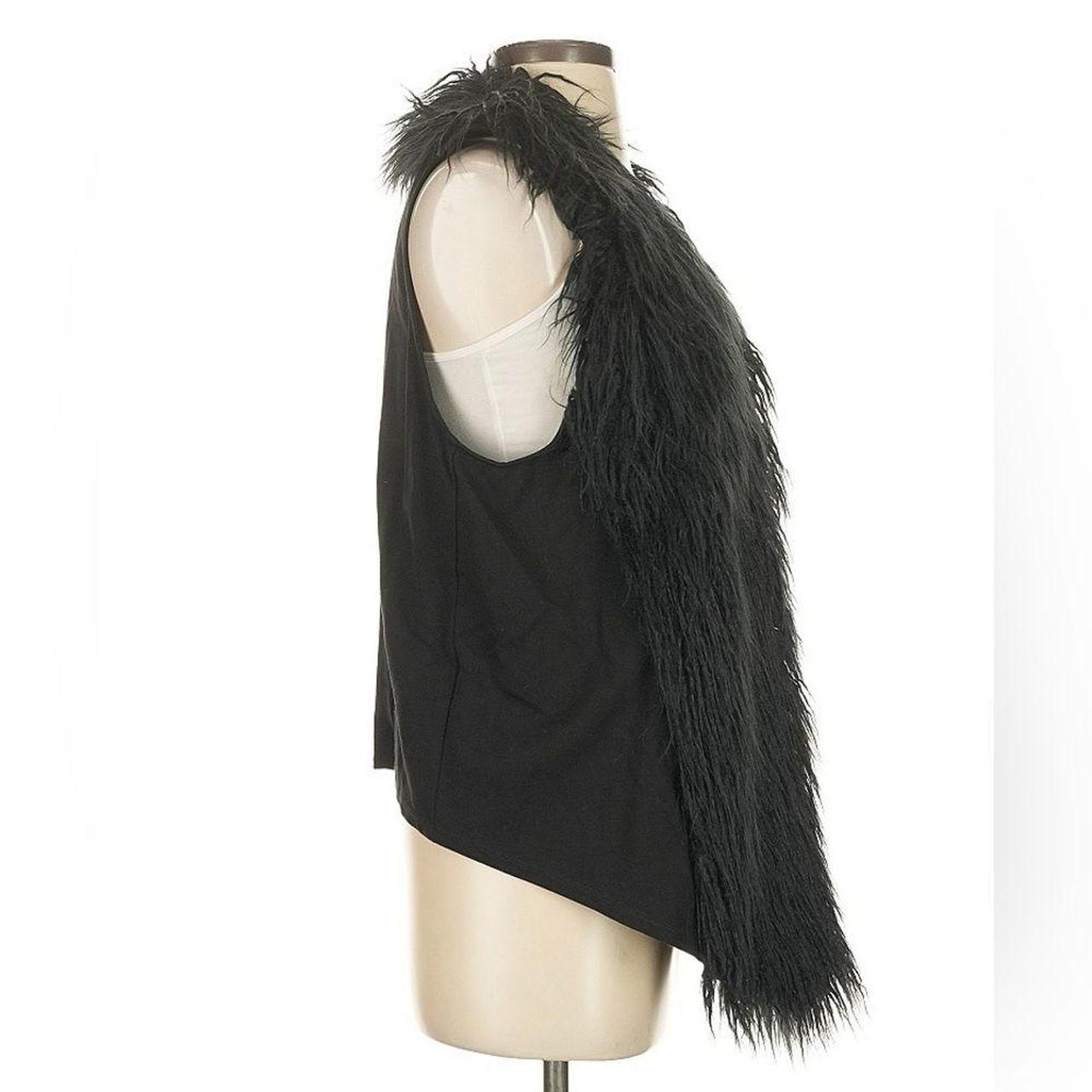 CAbi Black Faux Fur Infinite Vest #929 size M Tags:... | Depop