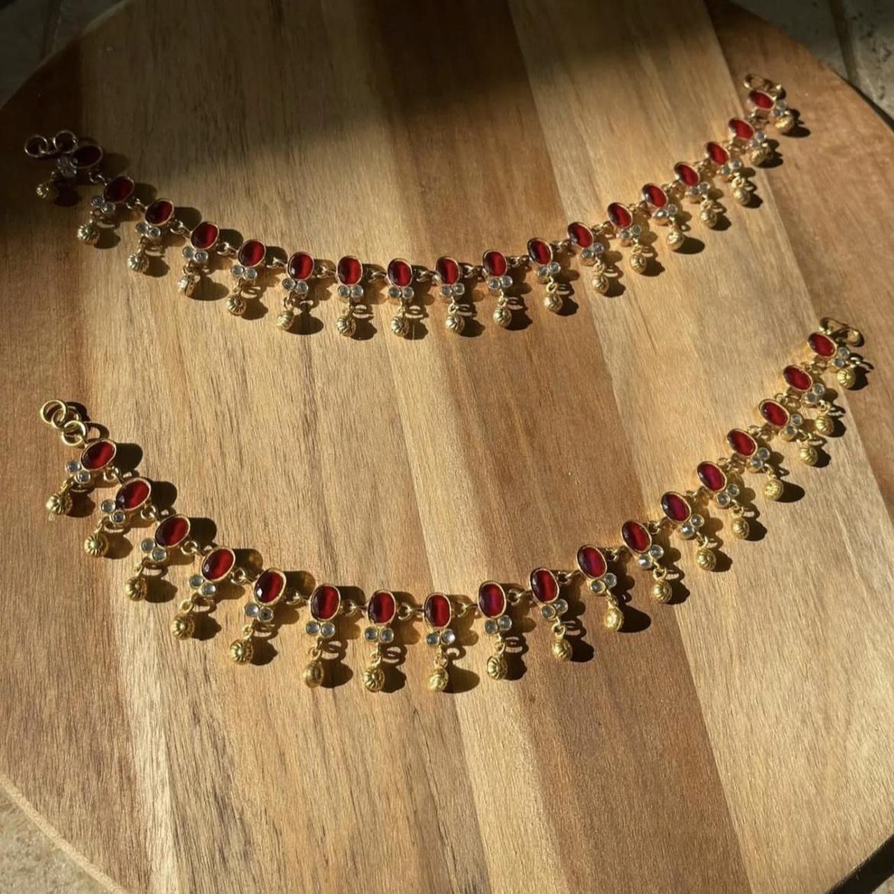 Beautiful Ruby Red Anklets! These gorgeous anklets... - Depop
